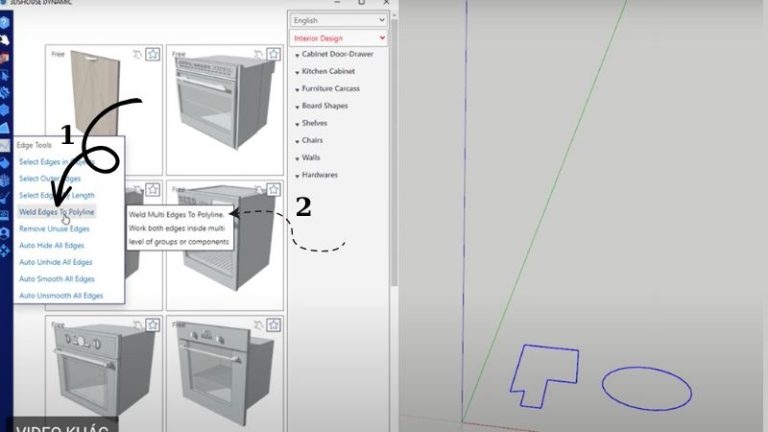 Cách nối đường Line thành Polyline trong Sketchup 2023